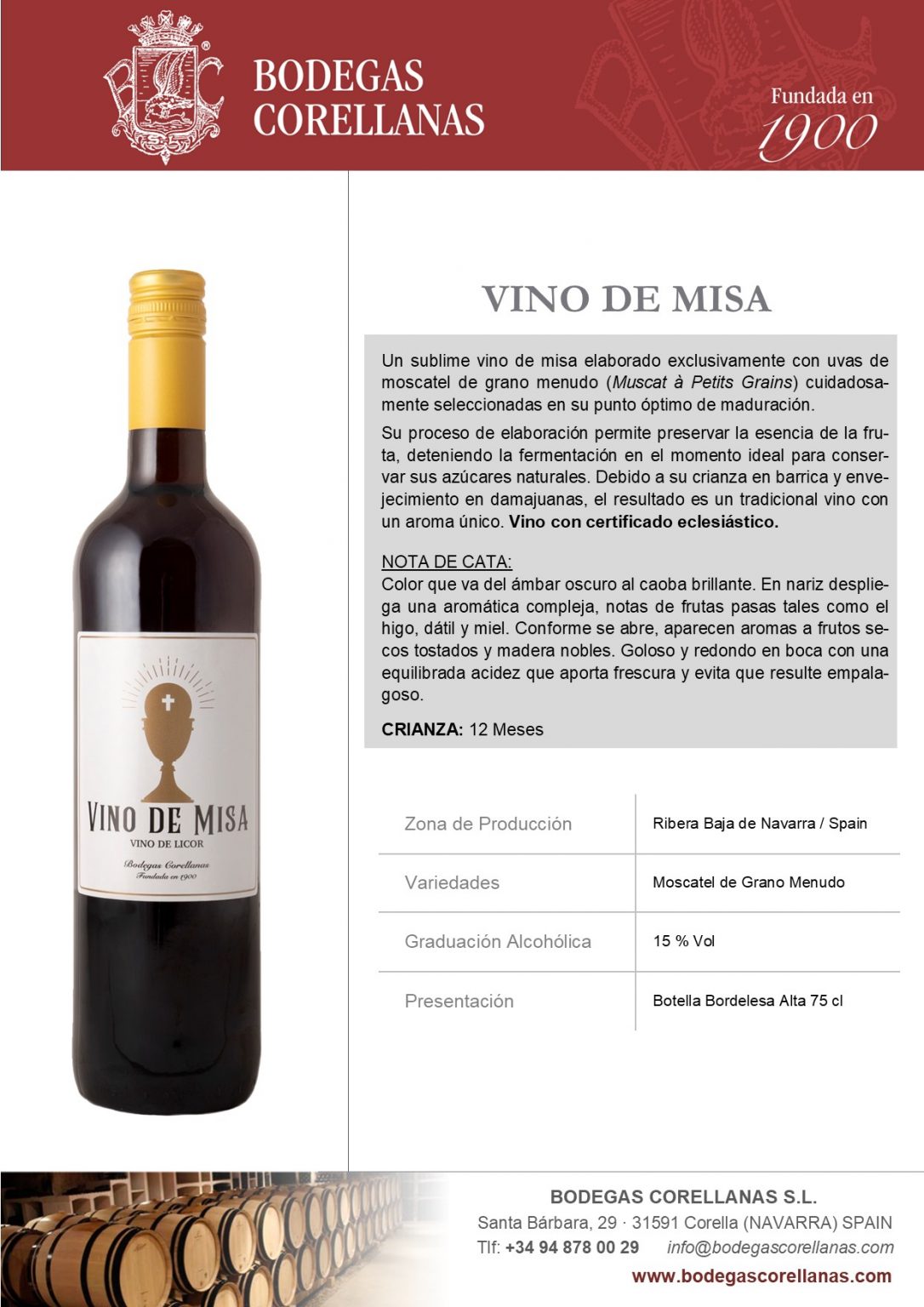 Vino de Misa · Bodegas Corellanas